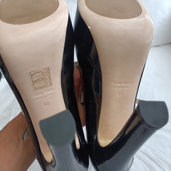 Miu Miu | Shoes | Miu Miu Patent Leather Mary Jane Platform Pumps In ...